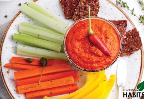 Roasted Spicy Capsicum Dip | Changing Habits
